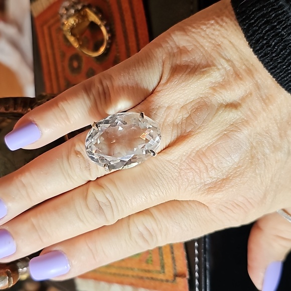 925 Sterling Silver | Jewelry | Sterling Silver Gigantic Quartz Ring ...